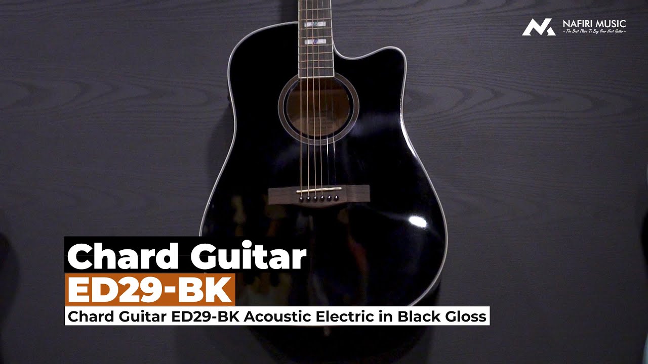 Chard Guitar ED29-BK Acoustic Electric in Black Gloss - YouTube