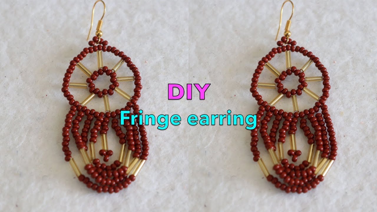 Super easy fringe earring - YouTube