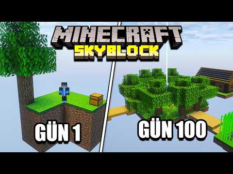 Minecraft SKYBLOCK'ta 100 Gün Hayatta Kaldım!