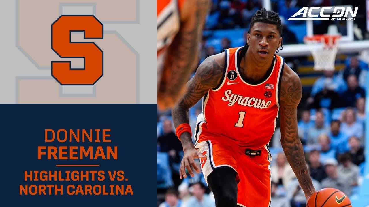 Syracuse's Donnie Freeman Highlights vs. North Carolina - YouTube