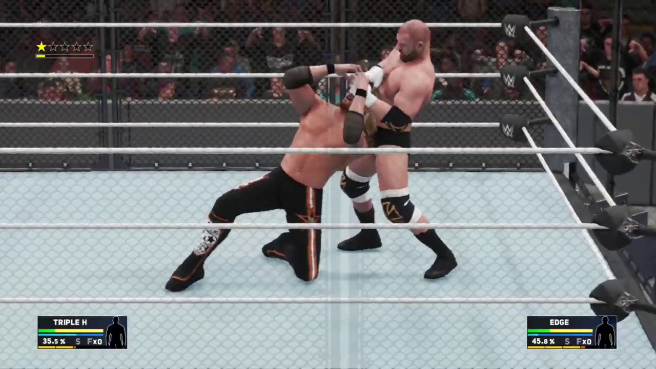 WWE 2K18 - Steel Cage Match Edge vs Triple H - YouTube