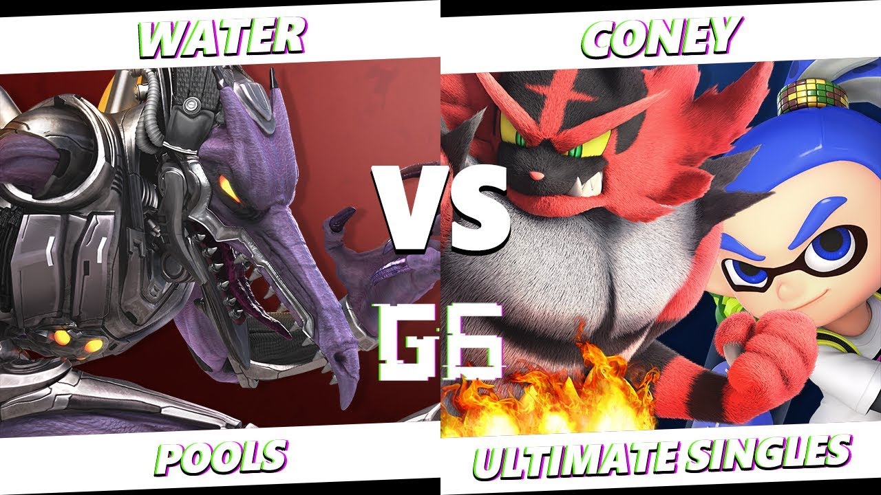 Glitch 6 SSBU - Water (Ridley) VS VGBC | Coney (Inkling, Incineroar ...