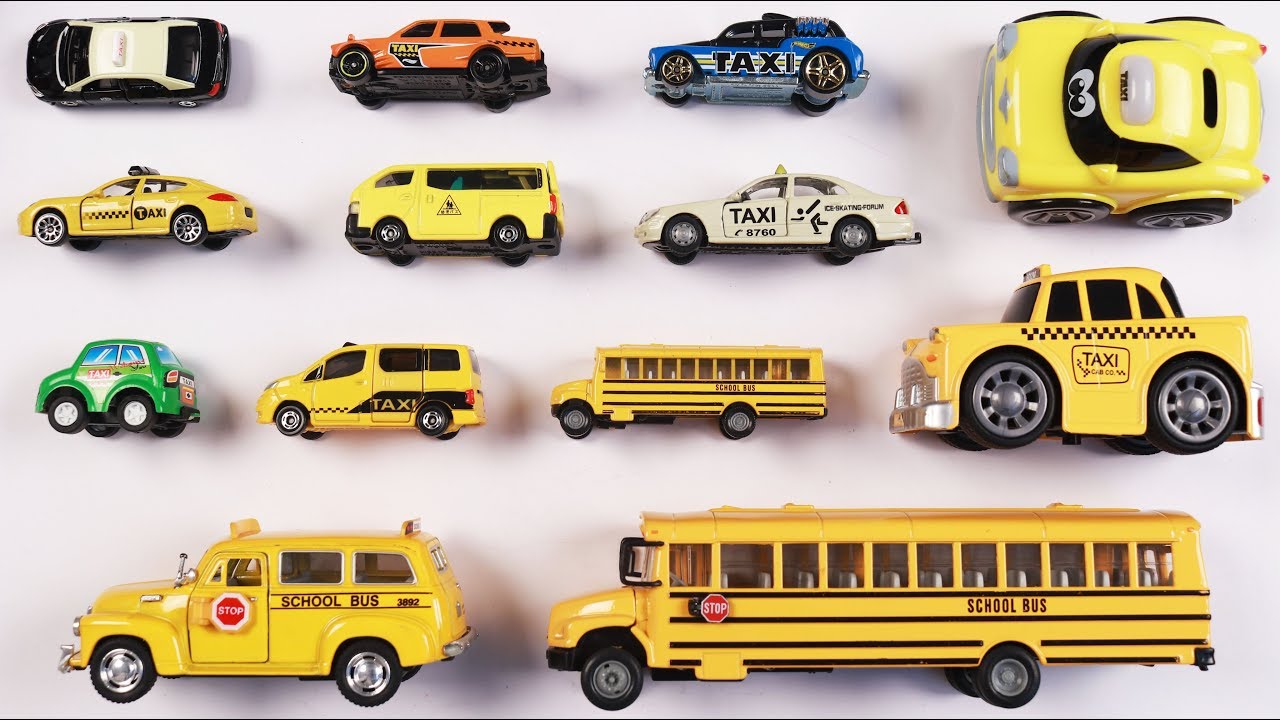 School Buses and Taxi's for Kids Children Toddlers Babies | Video for ...