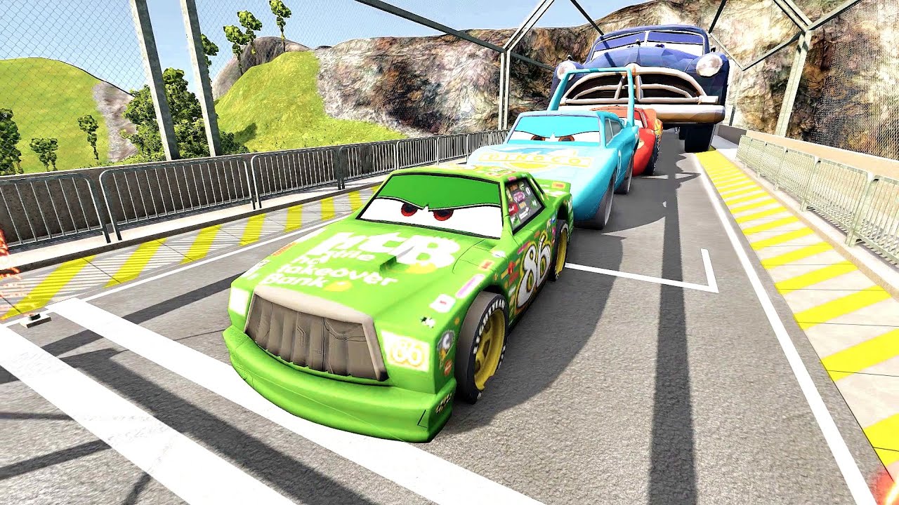 Lightning McQueen Cars big jump arena - BeamNg.Drive - YouTube