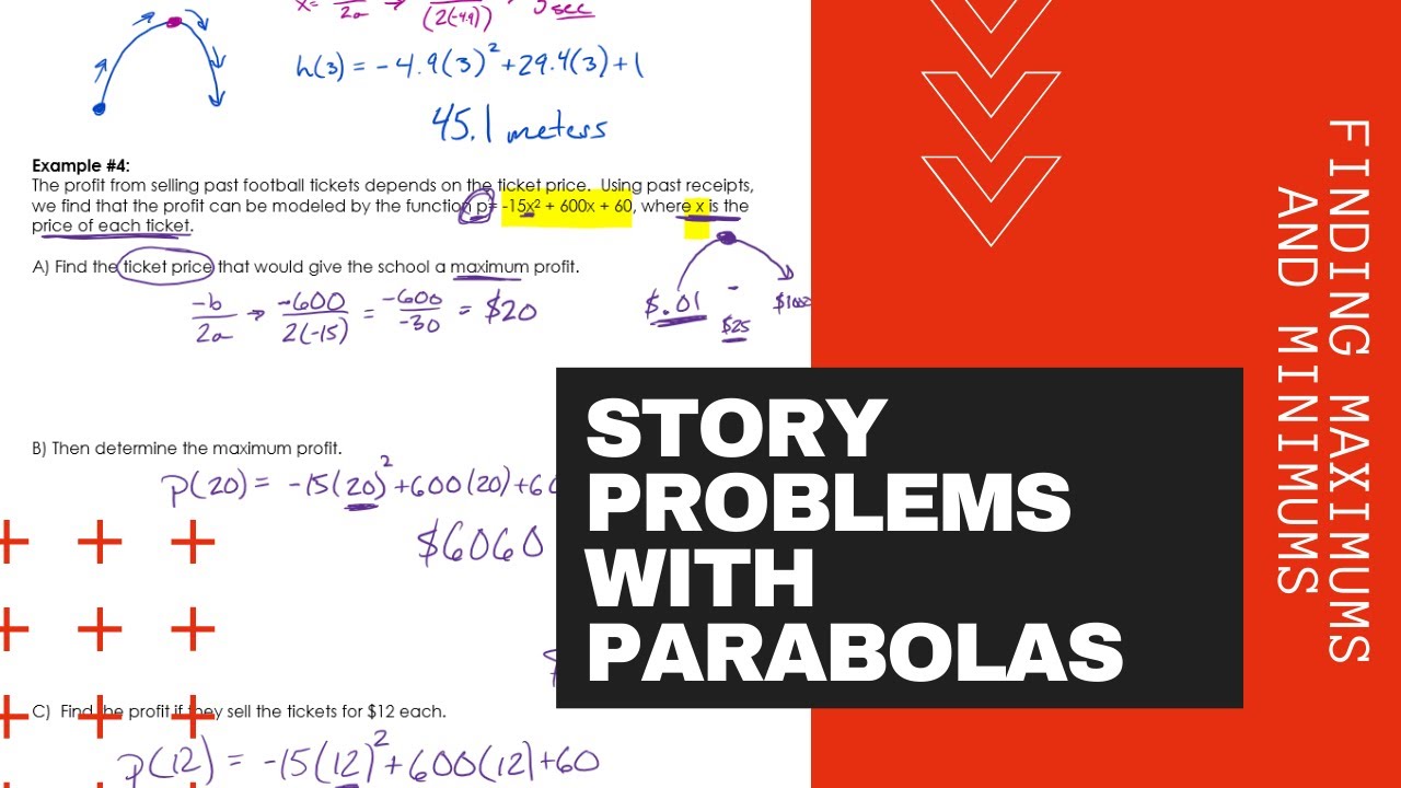 Solving Story Problems with Parabolas - YouTube