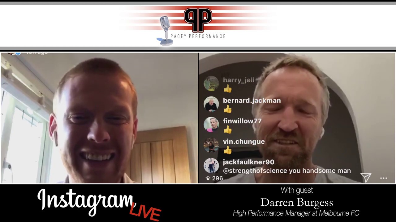 Pacey Performance Instagram Live - Darren Burgess - YouTube