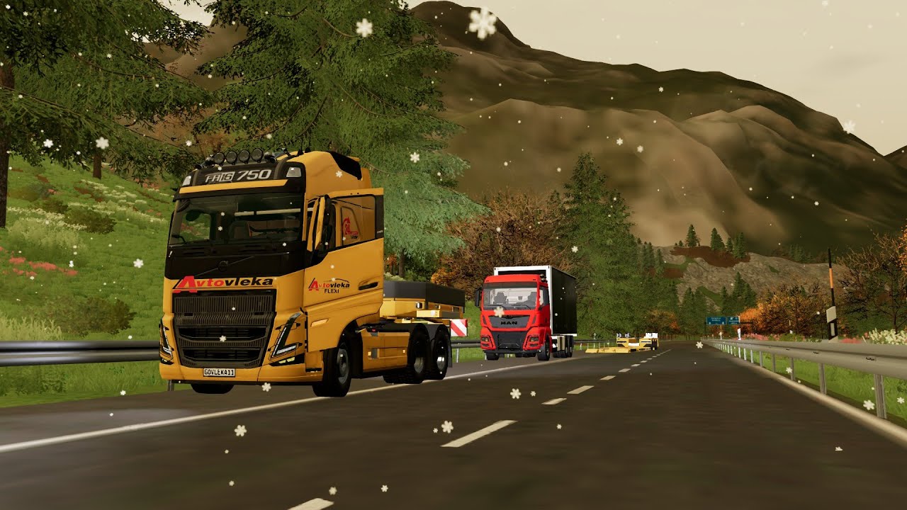 Fs22 🚛 Avtovleka Flexi-car towing 🚚a broken down truck on the highway ...