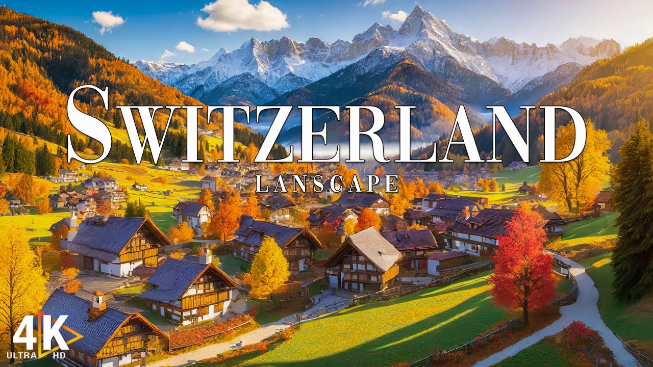 FLYING OVER SWITZERLAND (4K UHD) I Relaxing Music Along With Beautiful ...