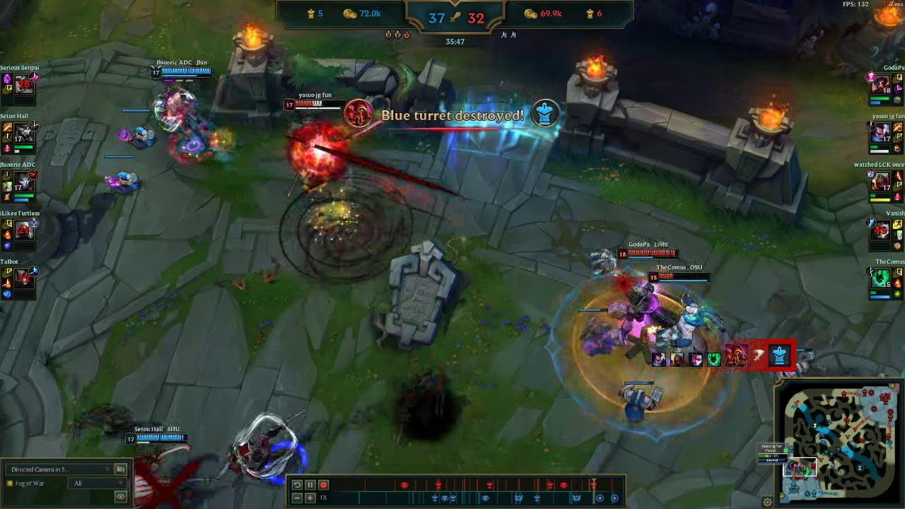 Jhin double kill gernade bounce triple kill overall - YouTube