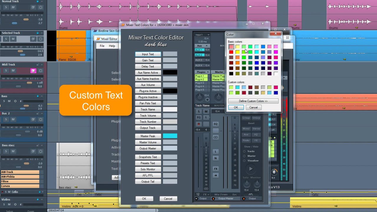 Birdline Skins MixerEditor V5.6 (for Samplitude, Sequoia) - YouTube
