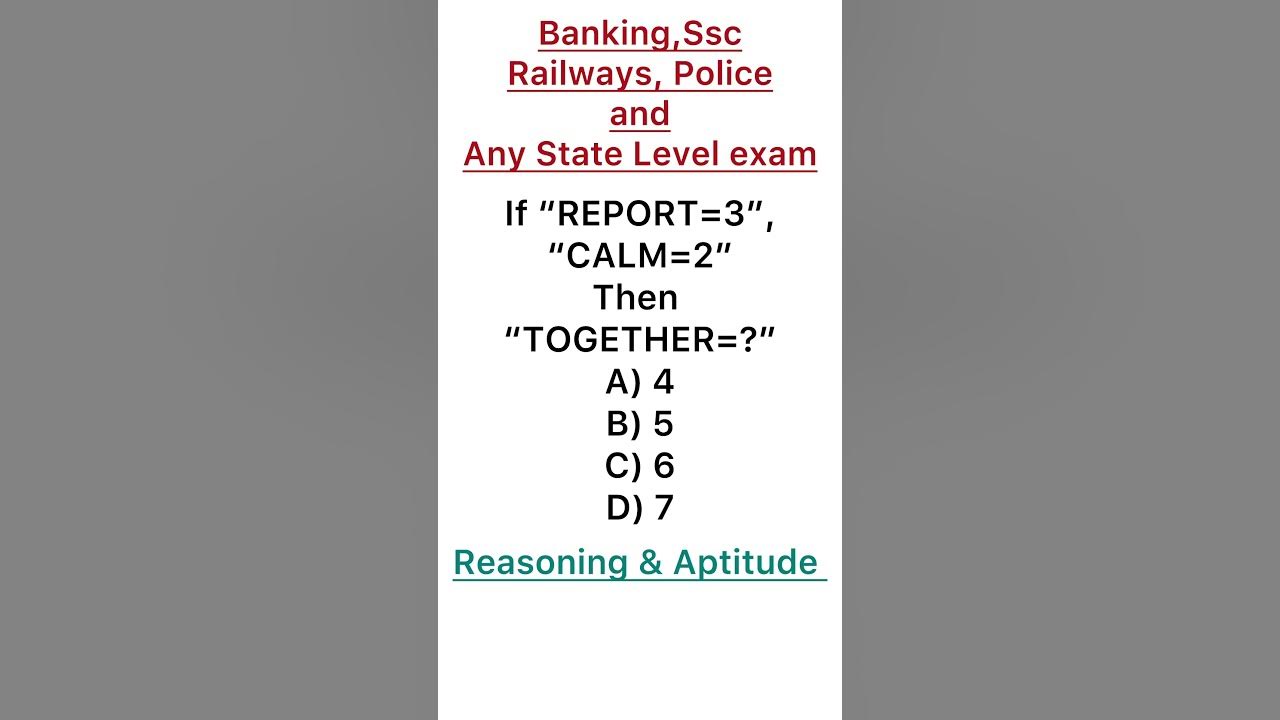 Coding decoding || Reasoning and Aptitude #govtjobs #2025 - YouTube