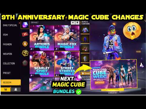 9TH ANNIVERSARY MAGIC CUBE STORE UPDATE DON'T EXCHANGE NOW | NEXT ARRIVAL ANIMATION EMOTE FREE FIRE