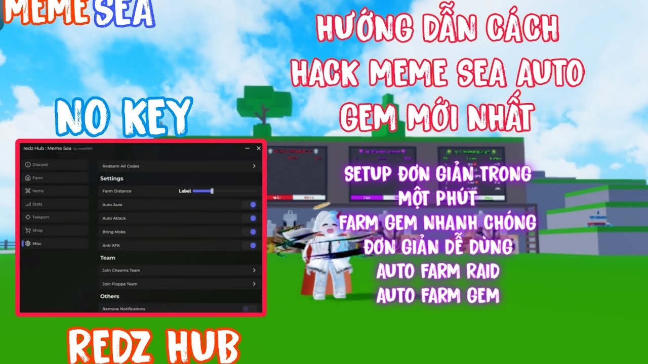 Cách Hack Auto Farm Gem Meme Sea Mới Nhất | RedZ Hub | No Key | Auto ...