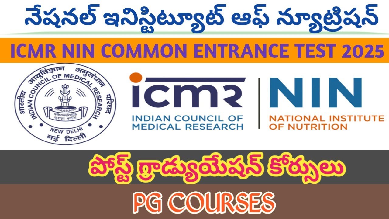 ICMR NIN COMMON ENTRANCE TEST 2025 For Admission MSc Applied Nutrition ...