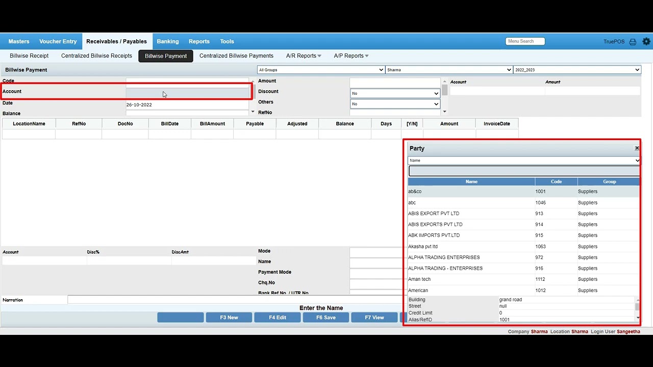 How to create Bill wise Payment in Retail Easy on Cloud (TruePos) - YouTube