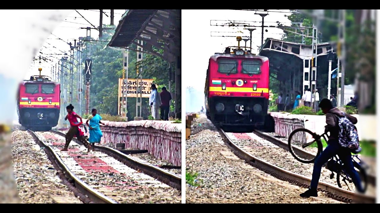 Train Vs People || Morning Rush & Garib Rath Express - Indian Railways ...