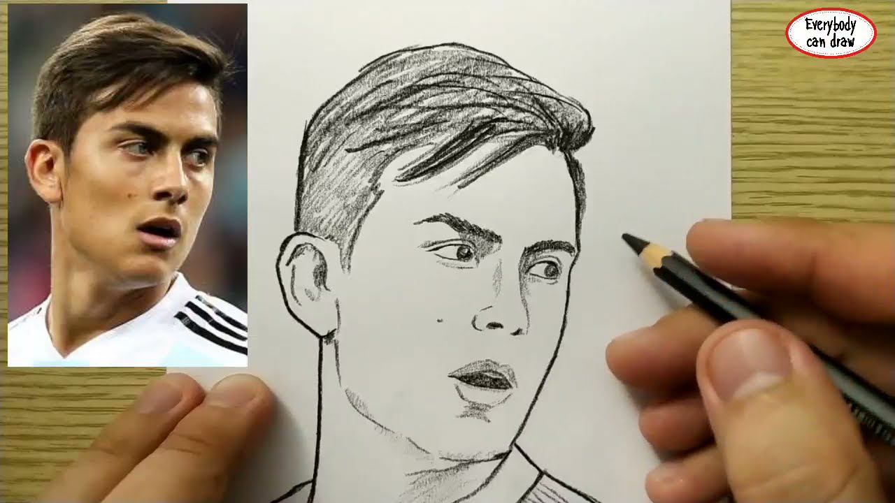 VERY EASY , How to draw paulo dybala from juventus / learn drawing ...