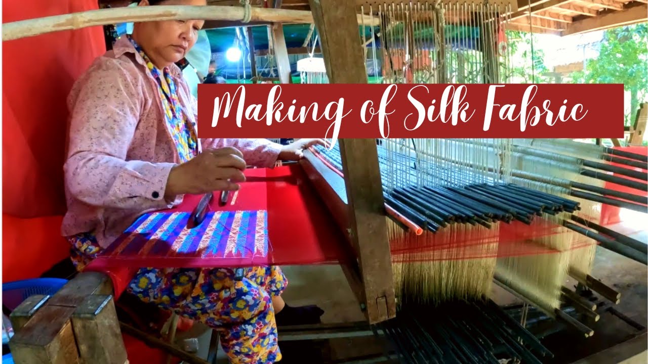 How to make silk fabric? (Silk Island, Phnom Penh) - YouTube