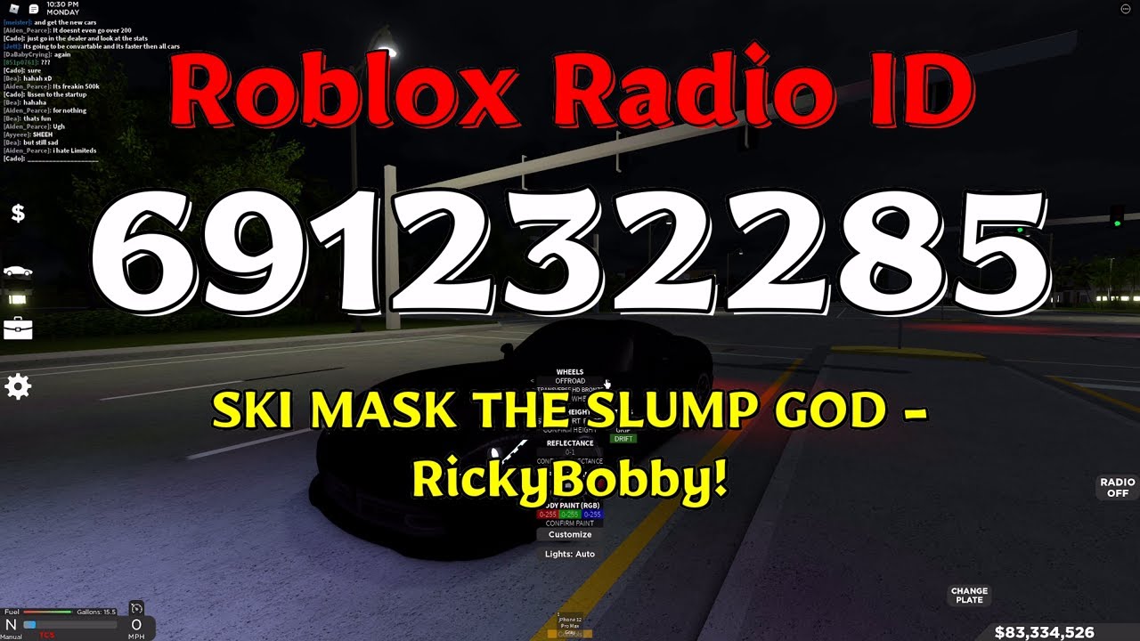 SKI MASK THE SLUMP GOD - RickyBobby! Roblox Code - YouTube