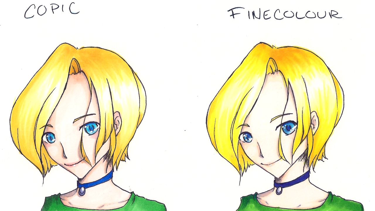 Copic vs Finecolour comparison [speed draw] - YouTube