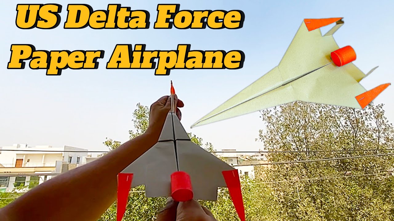 How To Make US Delta Fighter Paper Plane With Paper - YouTube