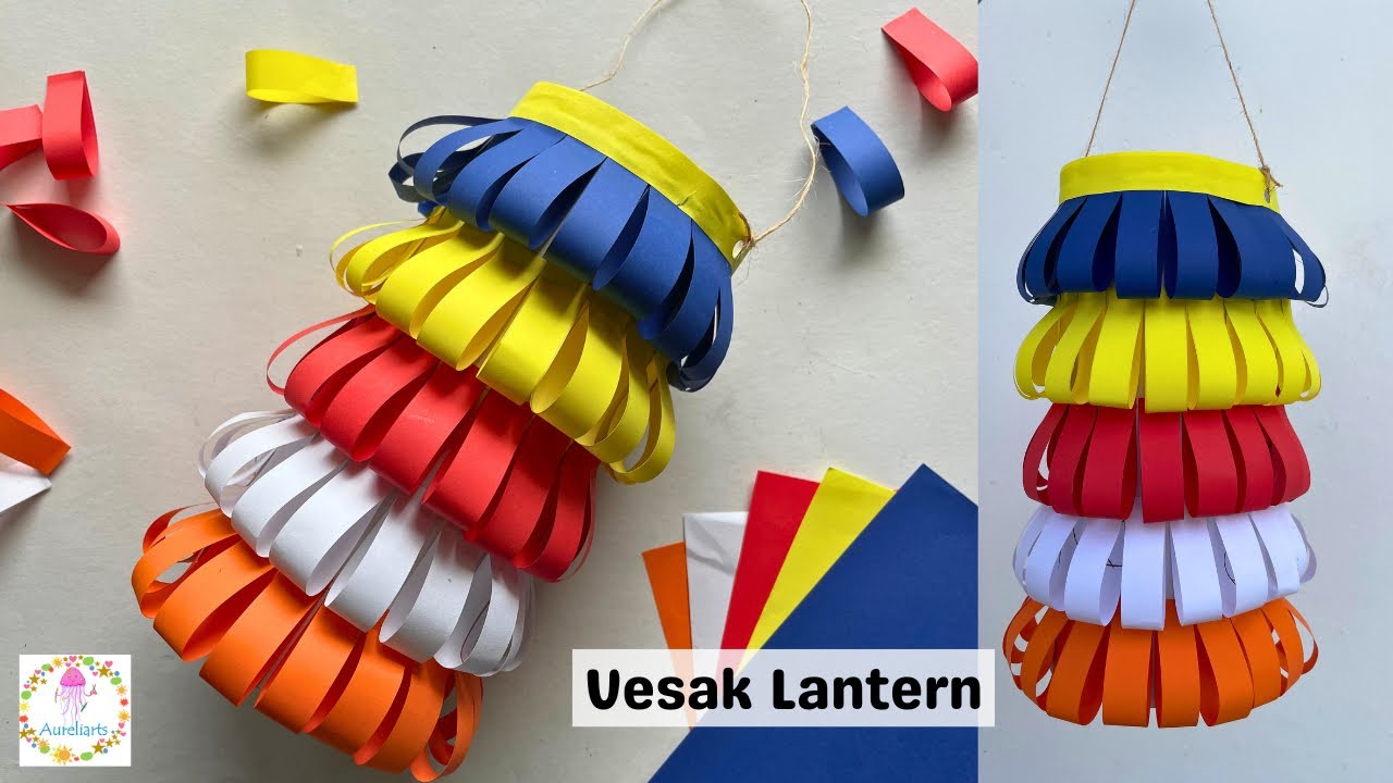 වෙසක් කූඩුවක් හදමු | How to make a Vesak Lantern using A4 papers | 2024 ...