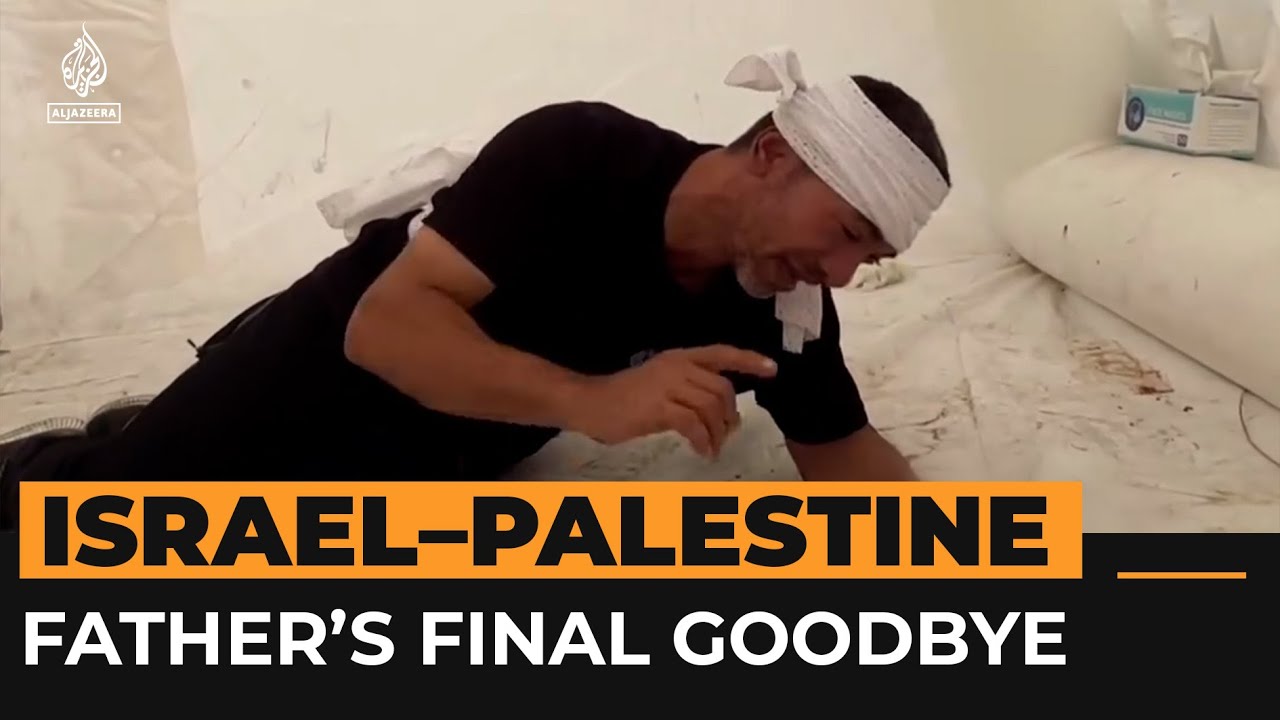 Mourning father in Gaza farewells his deceased sons - YouTube