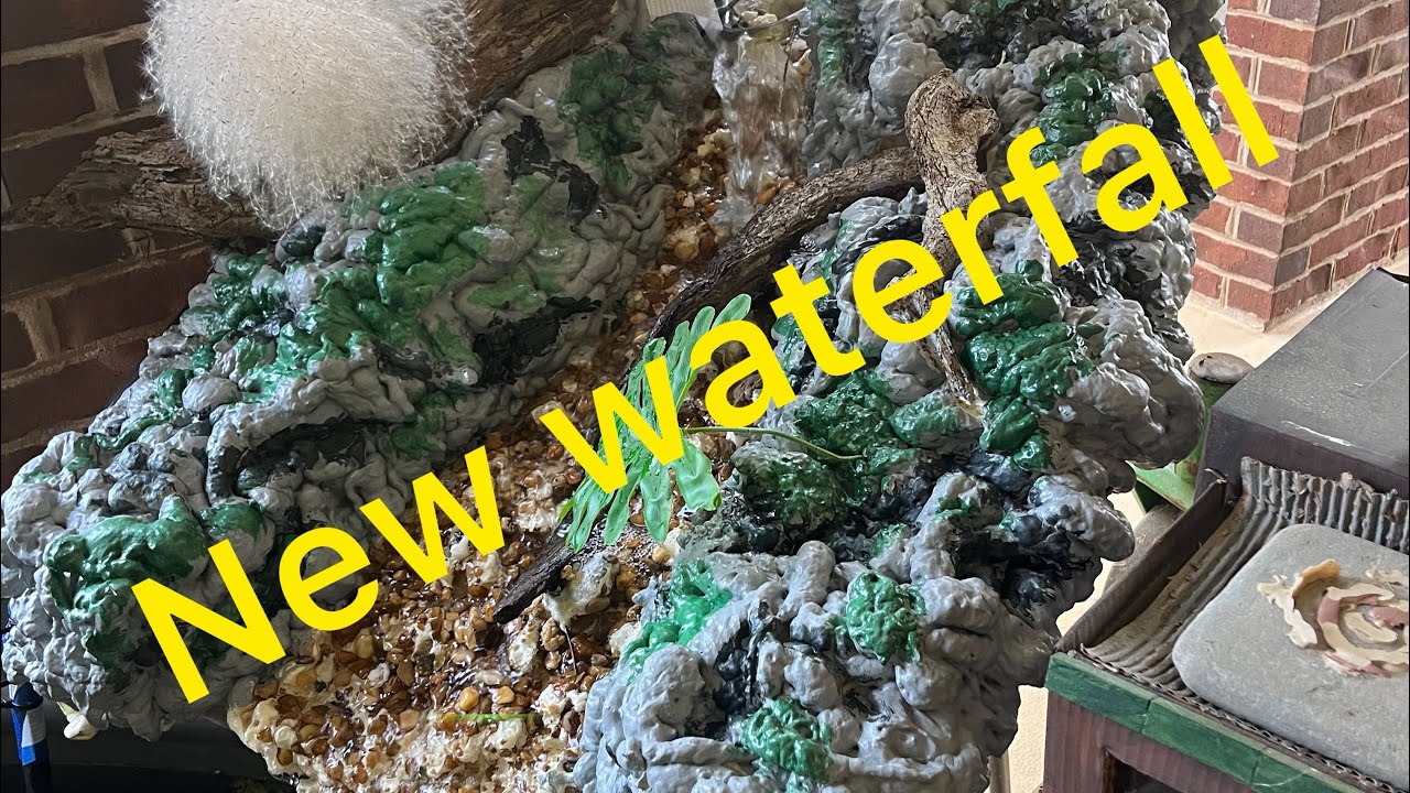 Trash into waterfall for the 700 gallon pond!!! - YouTube