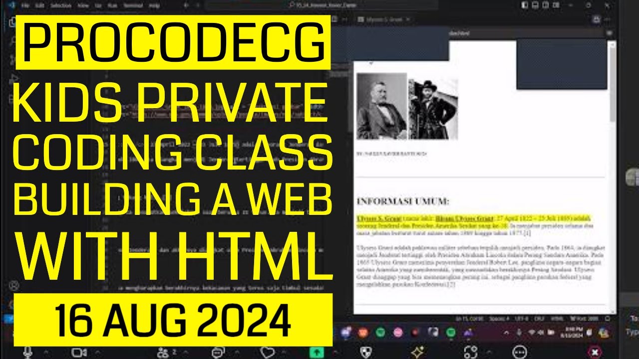 ProCodeCG Kids Private Coding Class - Naveen - 16 Aug 2024 - YouTube