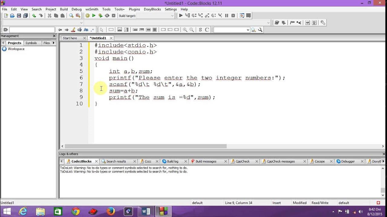Adding two integer numbers using C Program - YouTube
