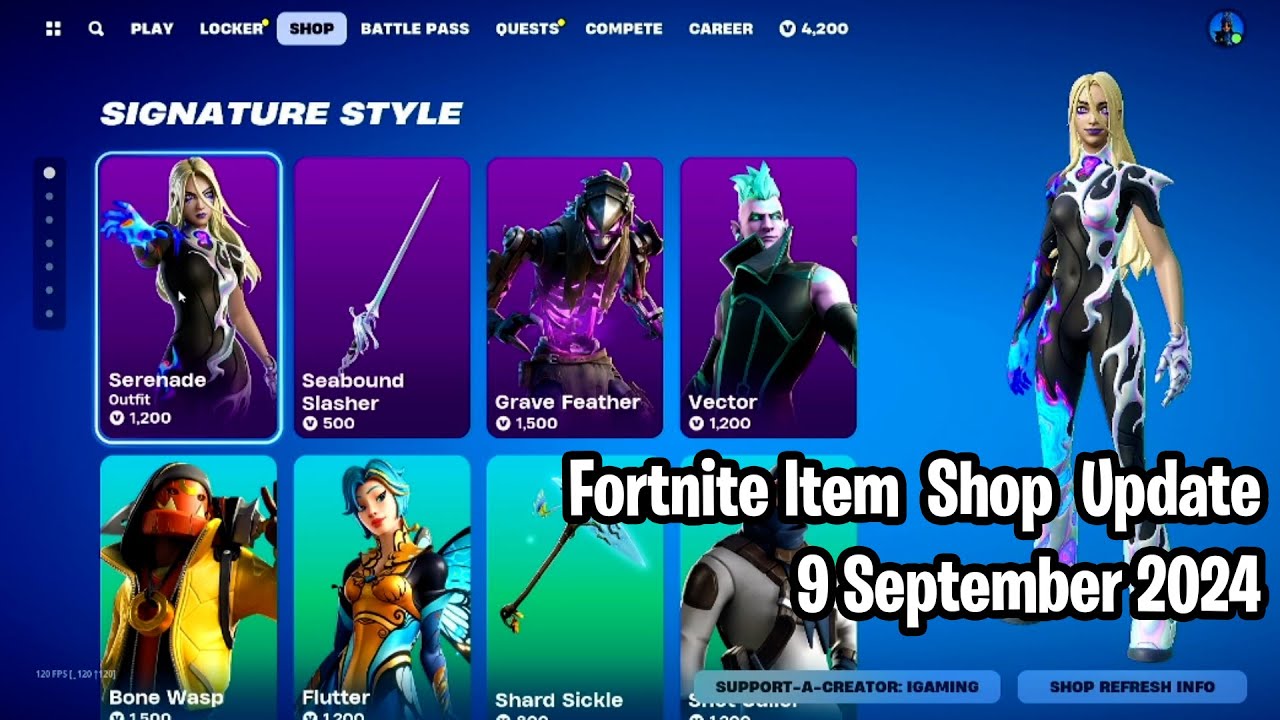 🔥 Fortnite Item Shop Update September 9, 2024! Serenade, Starlie ...