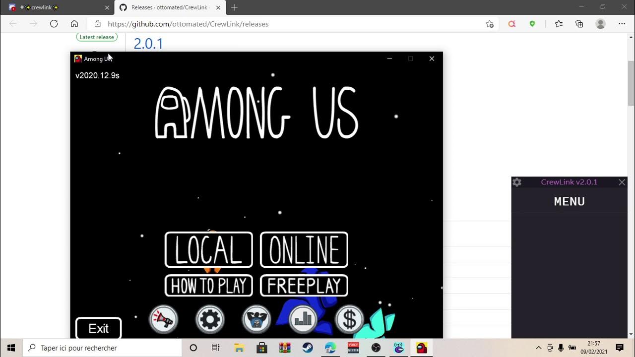 COMMENT INSTALLER CREWLINK( chat de proximité) SUR AMONG US PC - YouTube