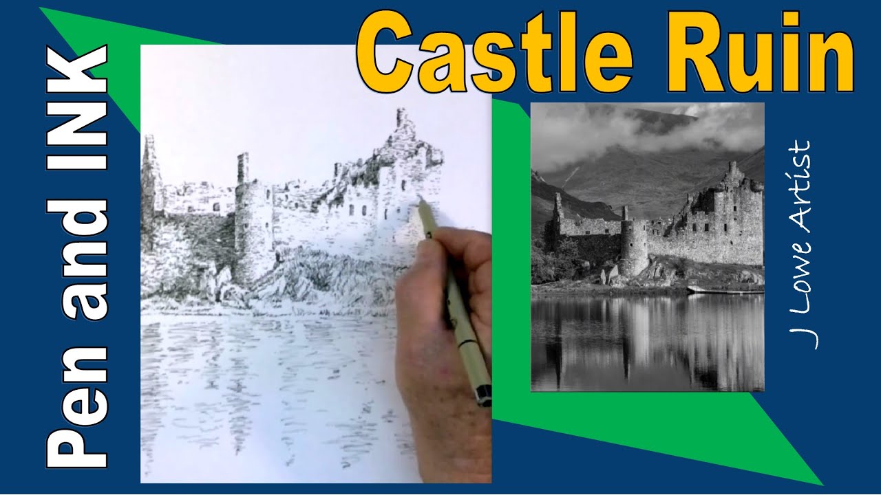 How to Draw a Castle Ruin Step by Step - YouTube