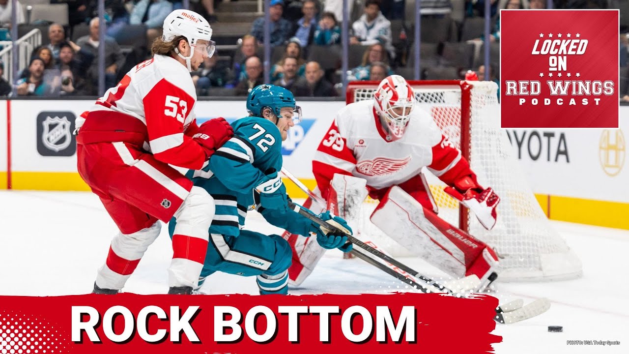 Red Wings hit new low, losing in OT to the Sharks - YouTube