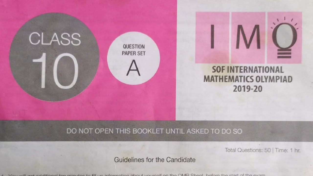 IMO Question Paper Class 10 | 2019-20 | International Mathematics ...