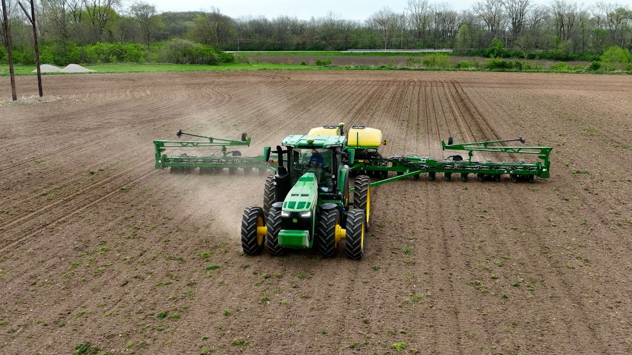 New Planter Tractor Dominates On First Day Of Corn Planting! - YouTube