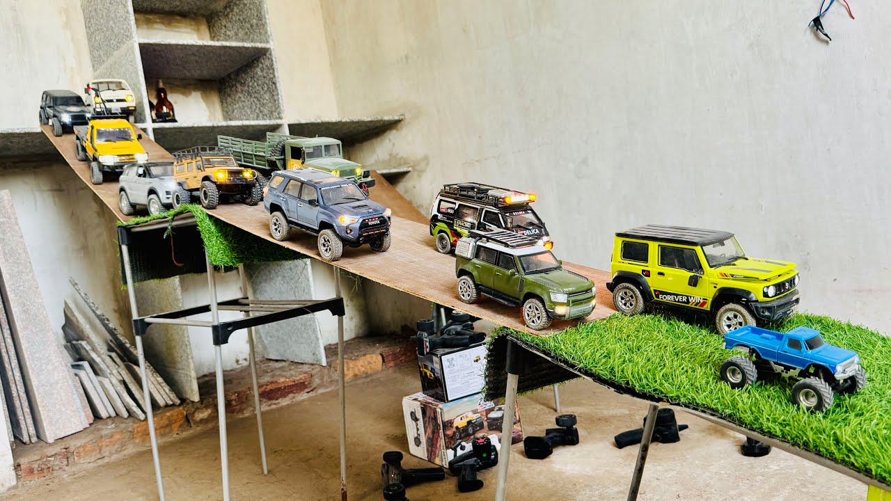 RC CARS Climb obstacle test, Toyota Fortuner, Jeep Wrangler, Range ...