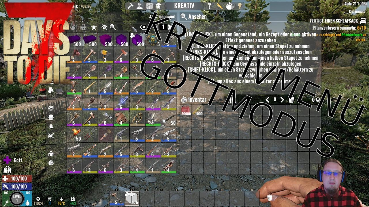 Wie aktiviert man den Gottmodus und das Kreativmenü? - 7 DAYS TO DIE ...