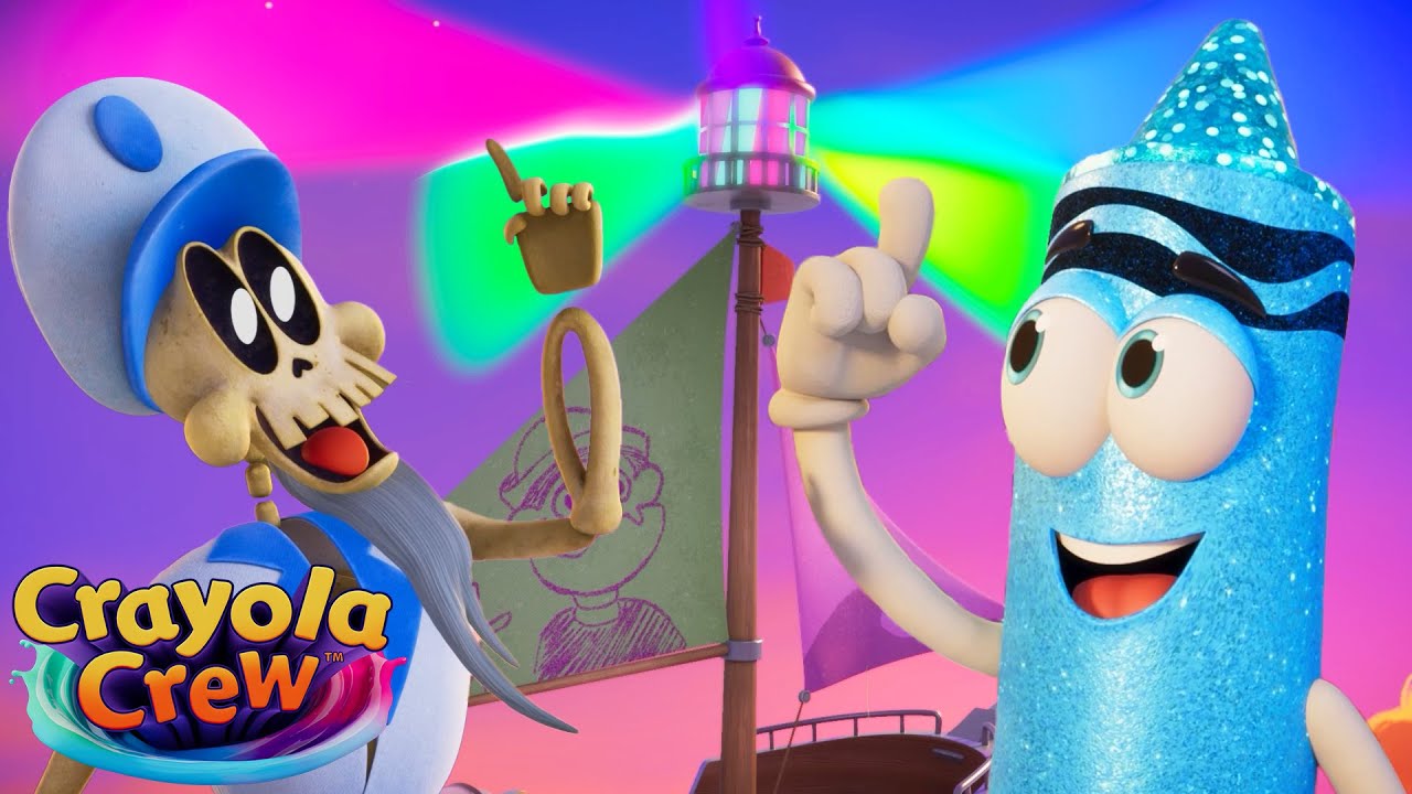 Neon Colorful Lights for a Skeleton Ship! | Crayola Crew | Fun ...