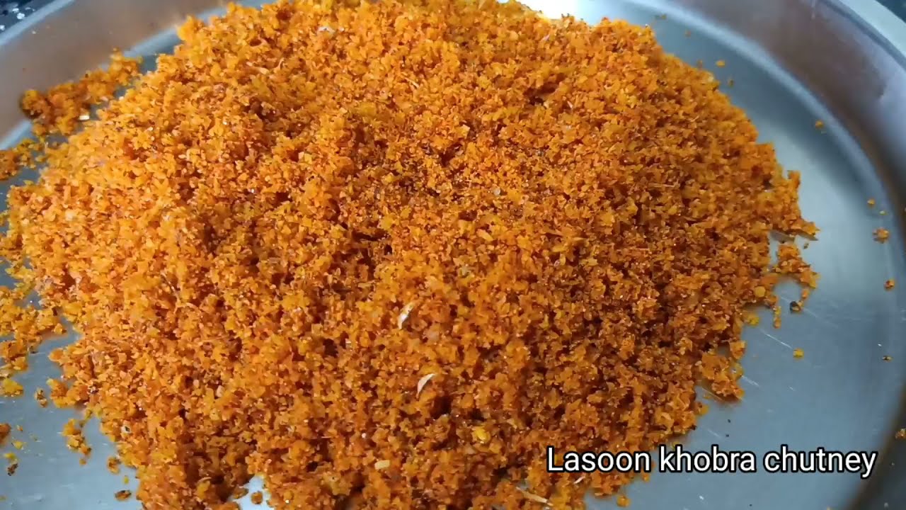 Lasun khobra chutney | Garlic dry coconut chutney | Vada pav chutney ...