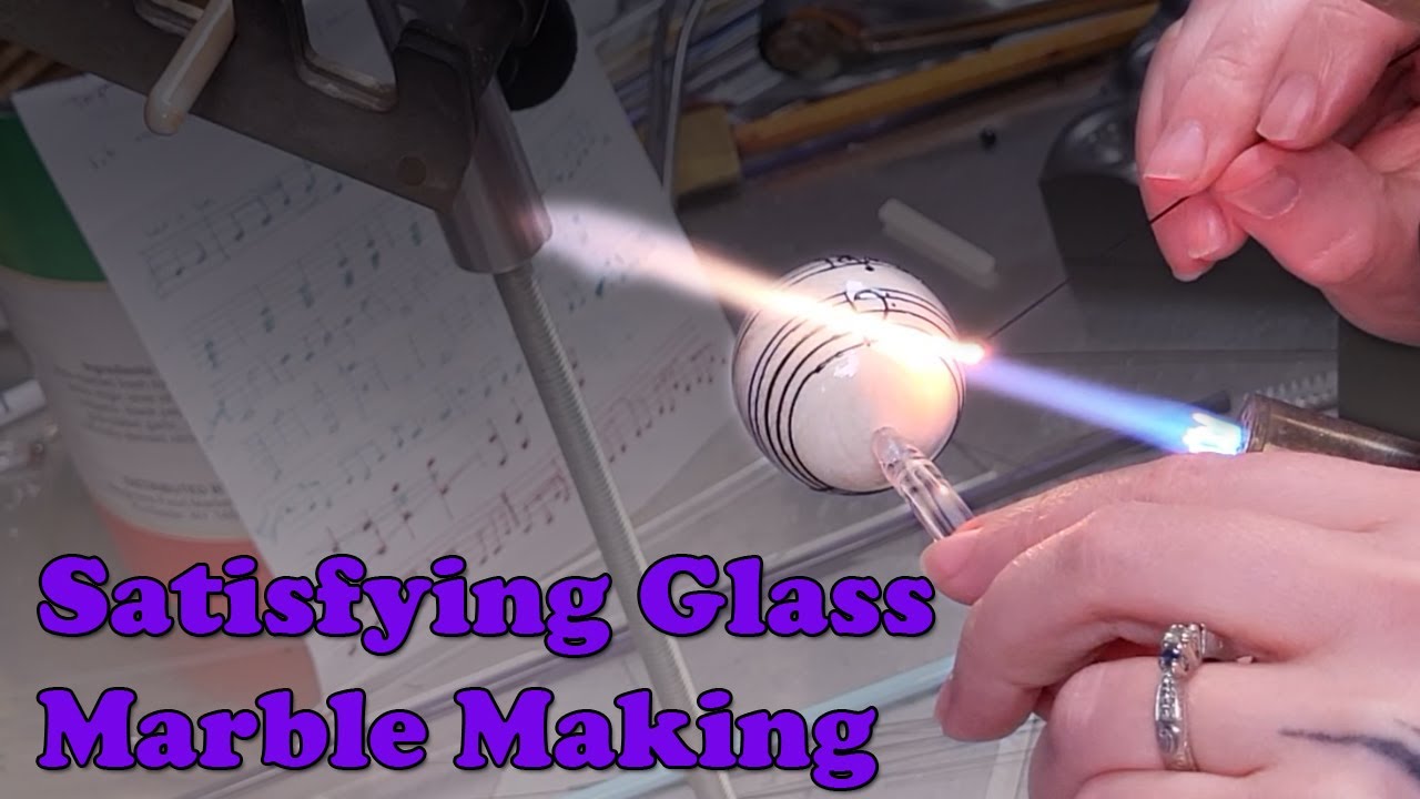 Lampworking / Flameworking - Soft Glass 104 Marble - Long ASMR Demo - Satisfying Artisan Video ...