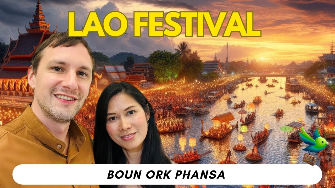 LAO STREET FOOD 🍱🦐- Boun Ork Phansa 🥳- Buddhist Lent ends in Laos ບຸນອອກພັນສາບຸນຊ່ວງເຮືອ - YouTube