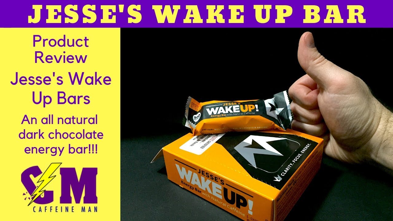 Jesse's Wake Up Bar - Dark Chocolate Caffeinated All Natural Energy Bar ...