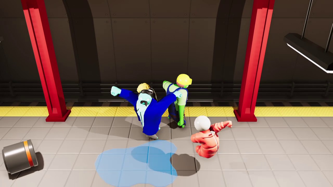 How to beat the subway wave level in Gang beasts - YouTube
