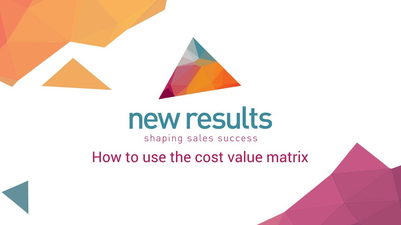 How to use the cost value matrix - YouTube