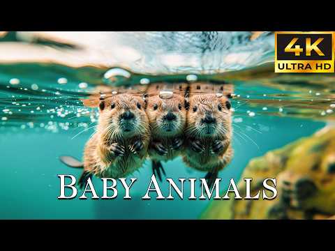 Sevimli Genç Hayvanlar - Doğanın Nabzı | Ham Doğal Ses ve Rahatlatıcı Müzik Eşliğinde 4K Hayvan G...