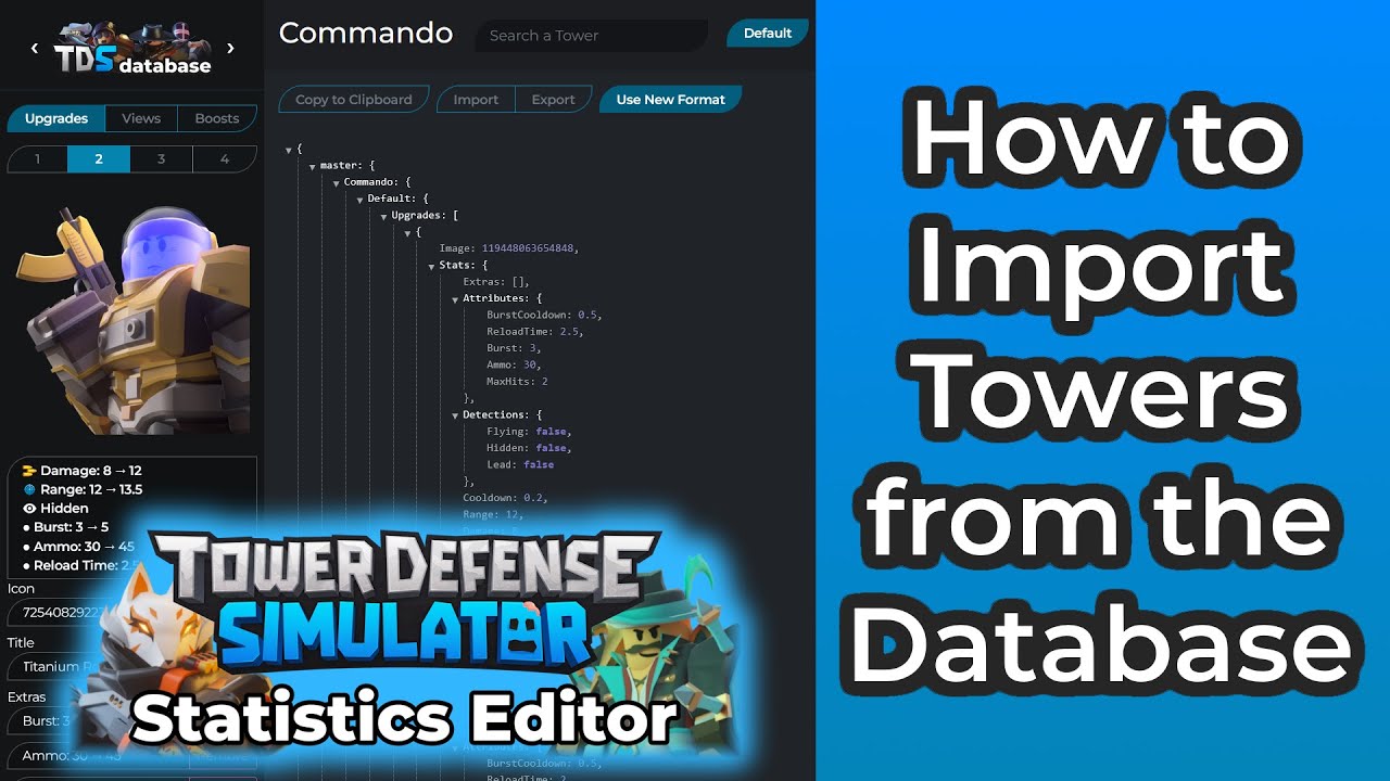 TDS Statistics Editor - How to Import Towers from the Database - YouTube