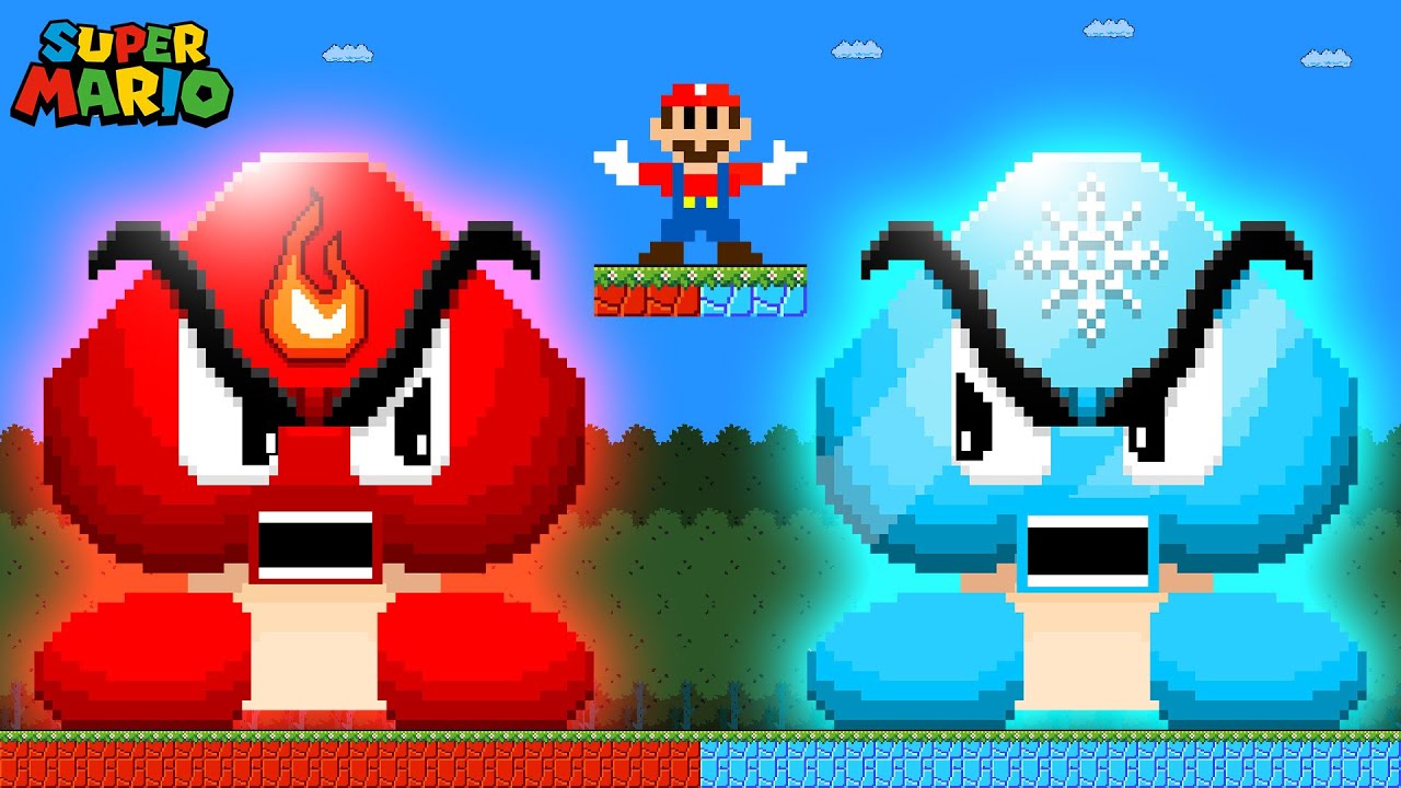 Mario's Giant FIRE and ICE Goomba Maze | Game Animation - YouTube
