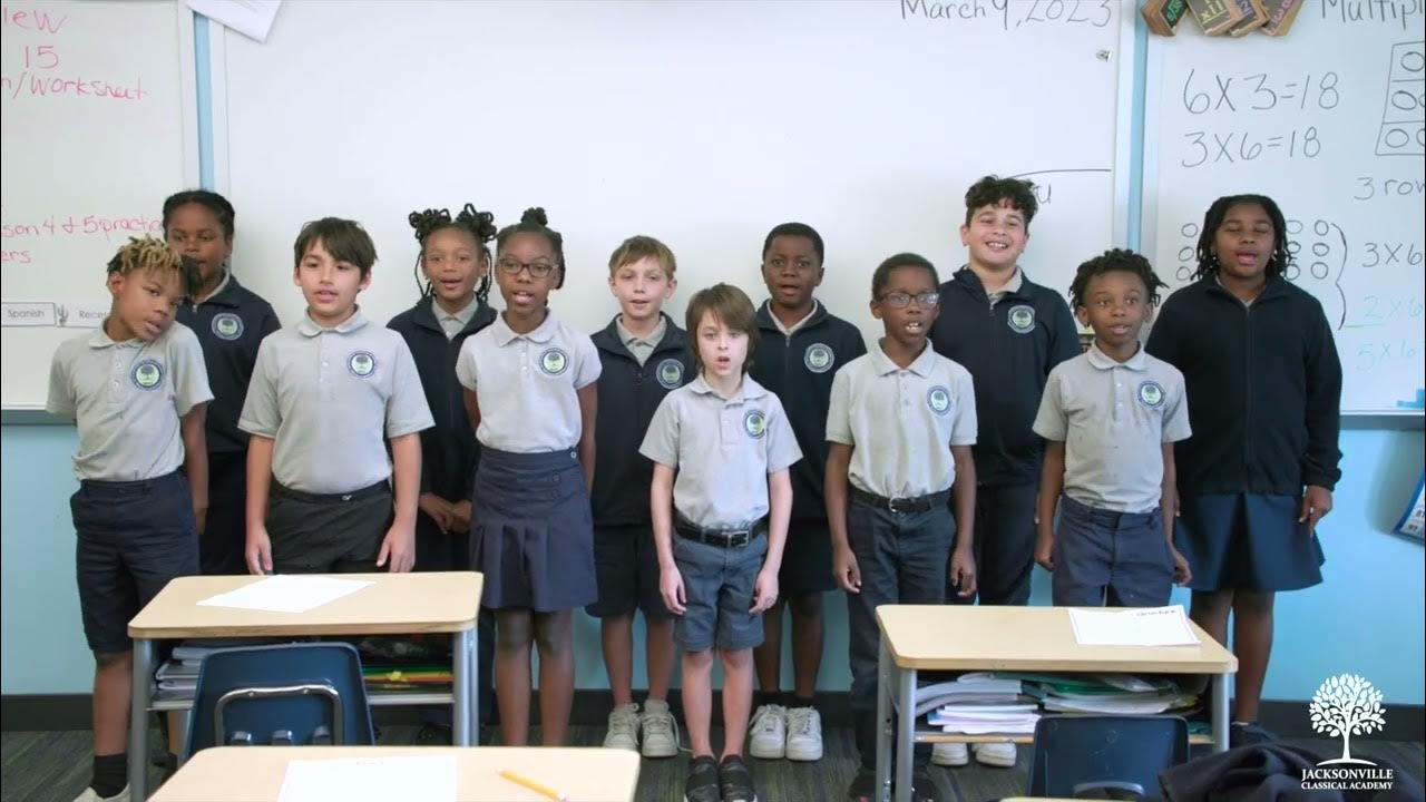 Students reciting poetry at Jacksonville Classical Academy East. By ...