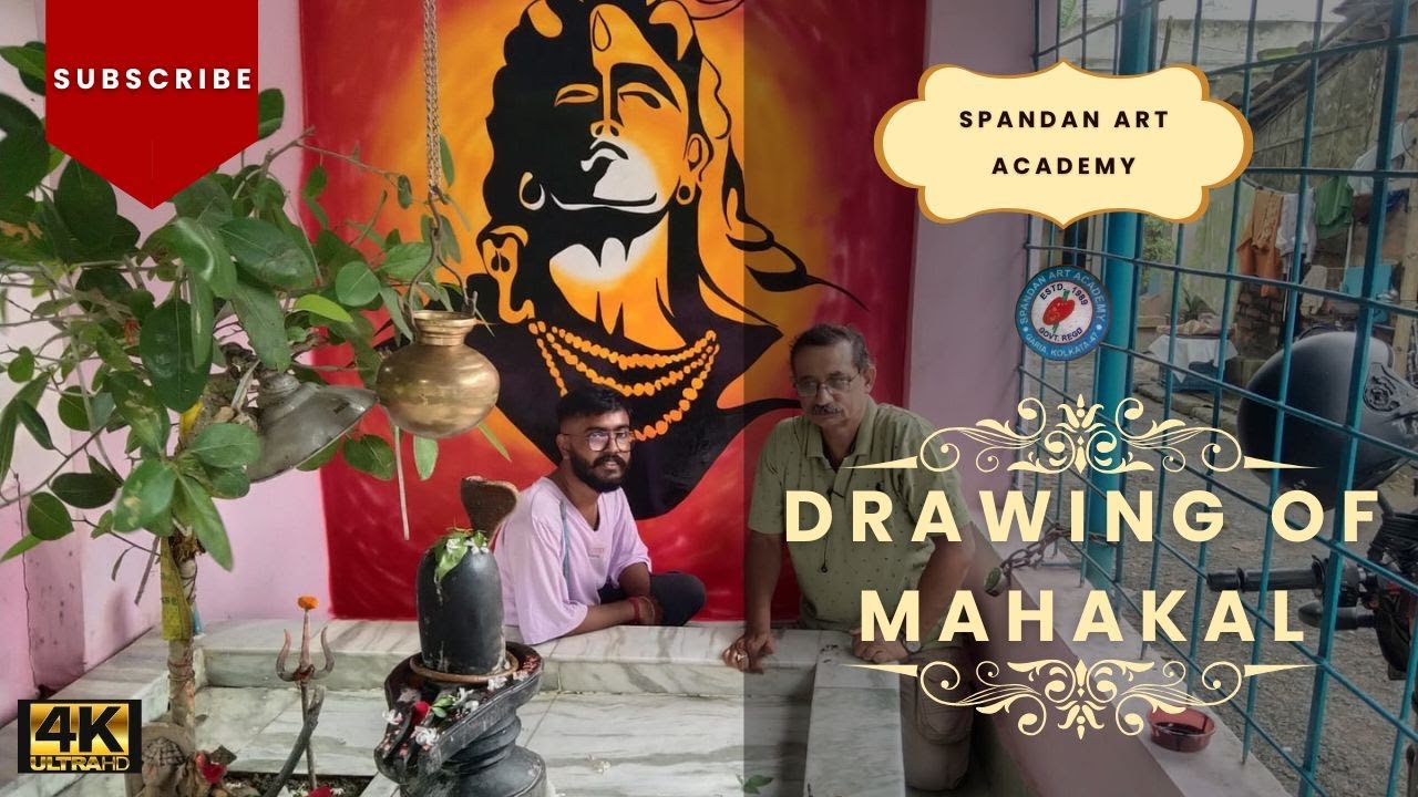 Drawing of "Mahakal" in 15 minutes on wall feat. Gopal Sir and Koushik ...